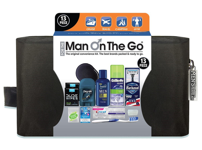 Convenience Kits Men’s 13pc Travel Kit in Black Rectangular Travel Bag ...